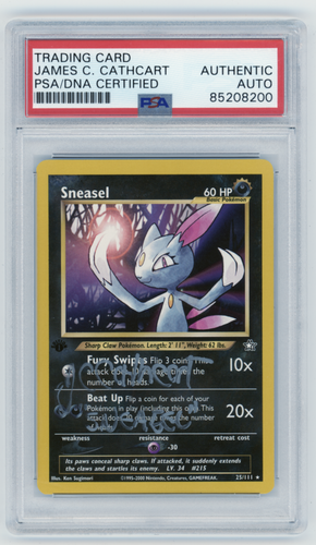 PSA Signed James Carter Cathcart Sneasel 25/111 Neo Genesis Rare ...