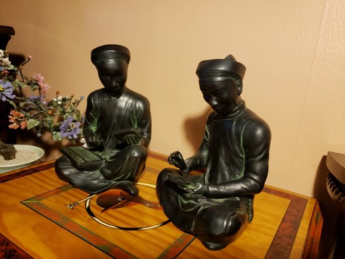 Vintage Austin Productions USA Pair Of Chinese Scribe And Mathematician ...