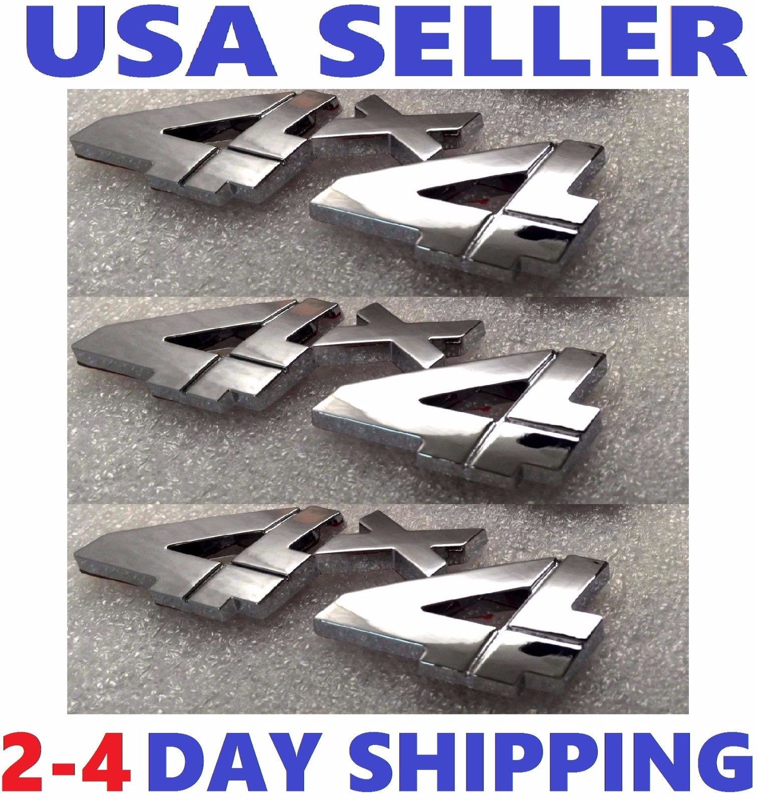 3X Chrome 4X4 EMBLEM 4 X 4 TRUCK badge SUV ornament Hood sign DECAL FIT ...