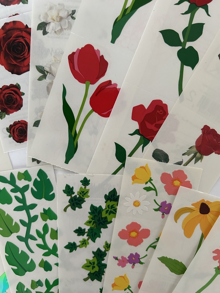 Mrs. Grossman's Stickers ASSTD Flowers Vintage RARE 10+ Strips Huge Lot ...
