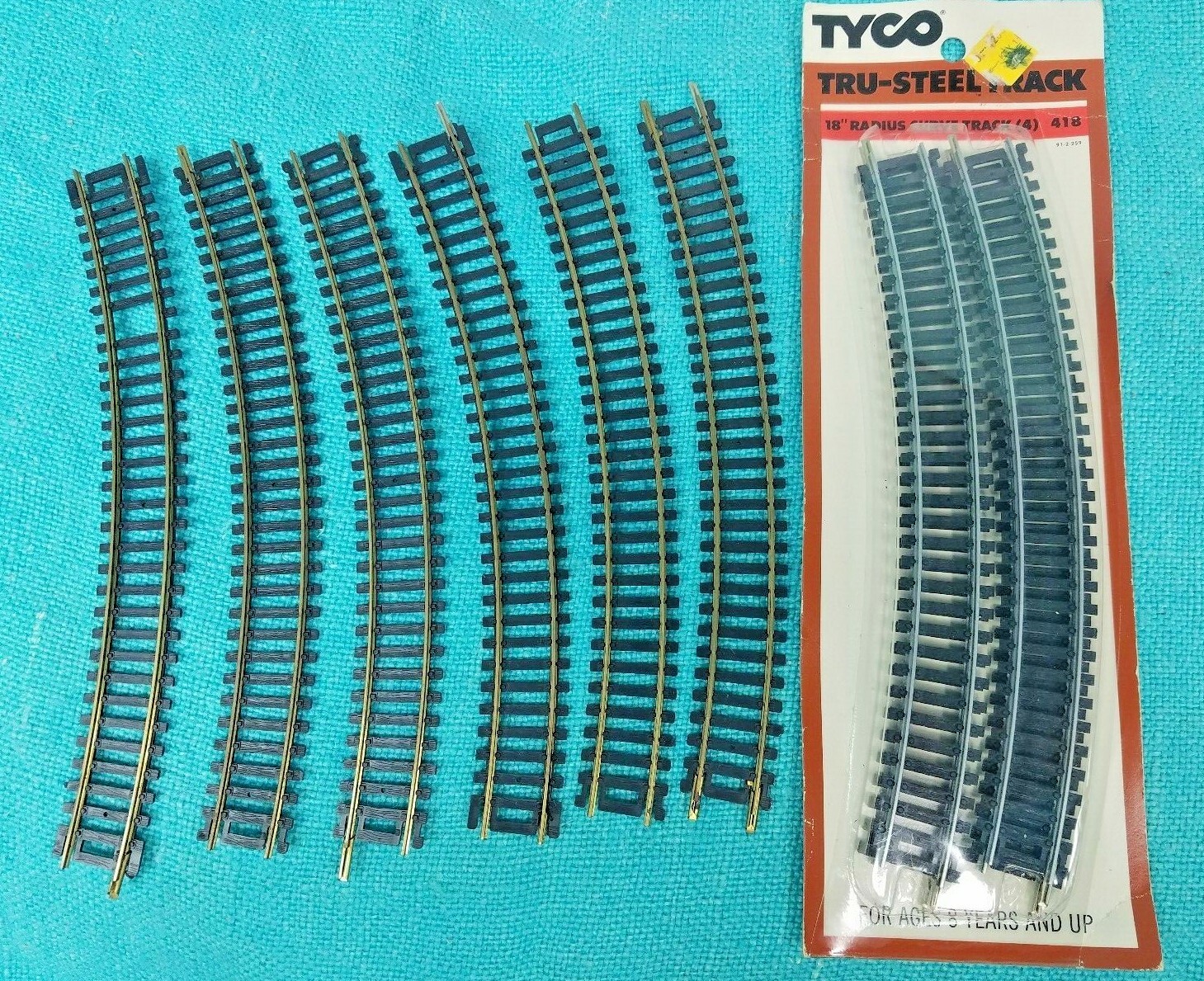 HO 6 Curve Track Sections 18" Radius- Made In Italy + 4 New Tyco Tru ...