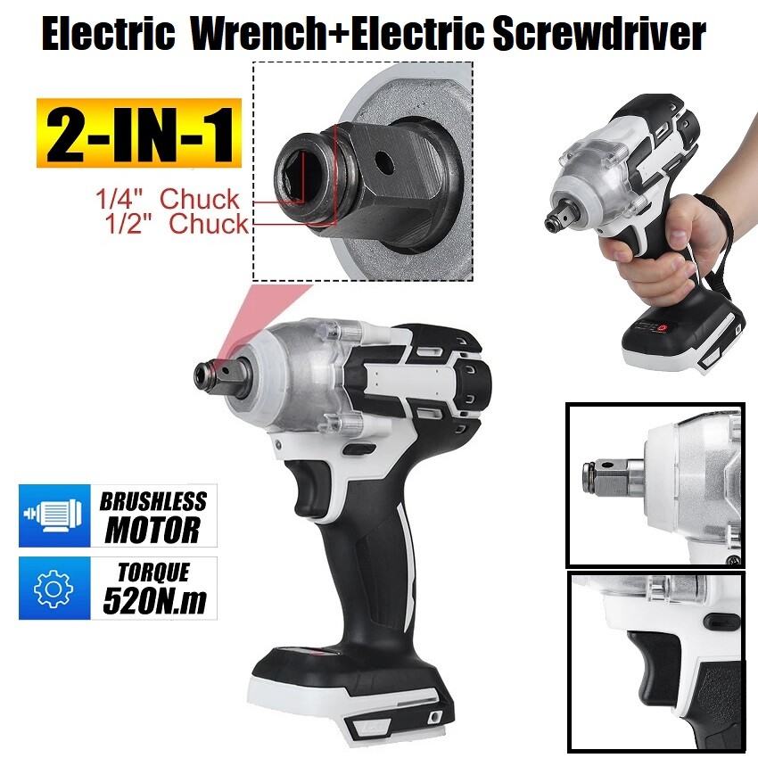 42V Ratchet Wrench 90° Right Angle w/ Battery& Cordless Impact Wrench ...