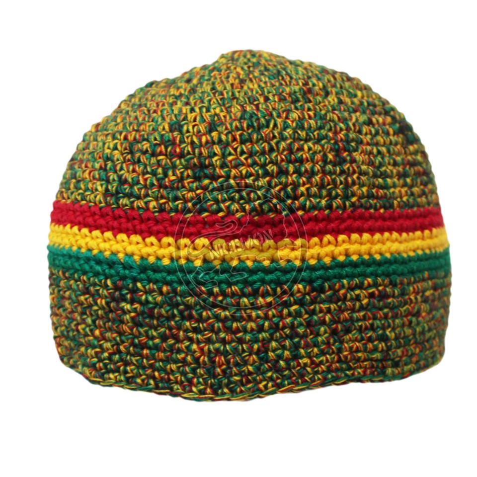Skullcap Skull Cap Kufi Rasta Surfer Reggae Jamaica Handmade 100% ...