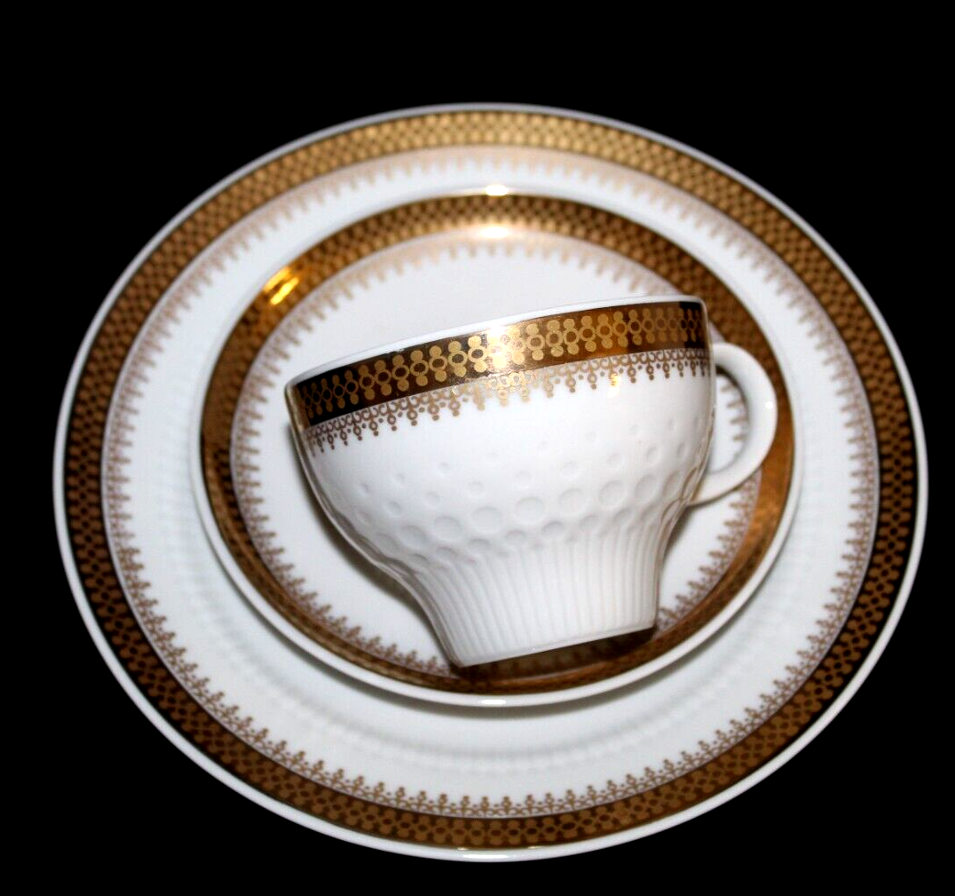 DDR Sammeltasse Tasse Porzellan Kahla mit Goldrand VEB Tasse Teller ...