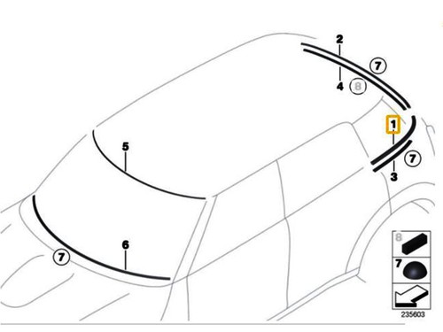 MINI R60 Countryman Rear Window Trim Strip - Left (JS) | eBay