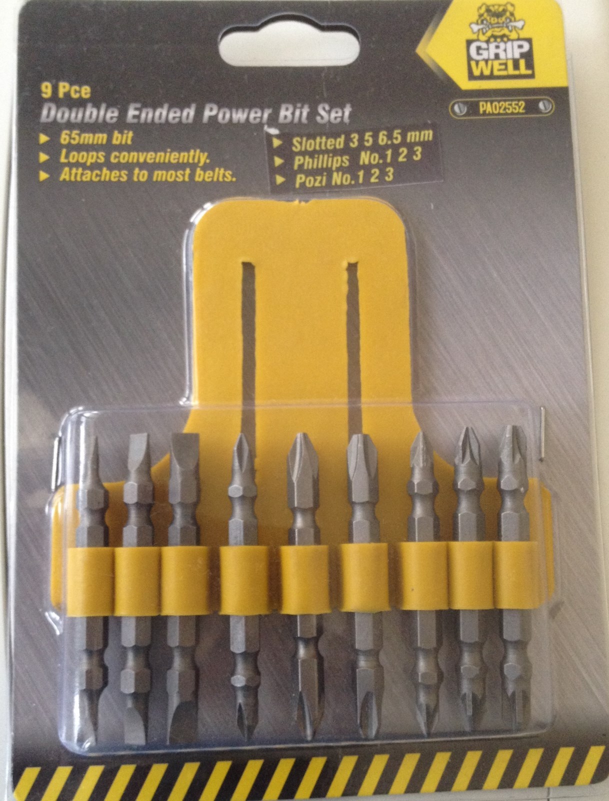 9pcs slotted phillips pozi double ended power bit set screwdriver 65mm ...