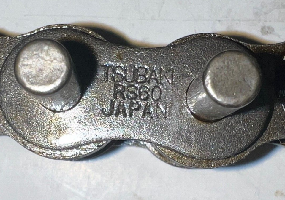 TSUBAKI ROLLER CHAIN SINGLE RS60 RIVETED 3/4" PITCH 0.469" PIN DIA. 10 ...