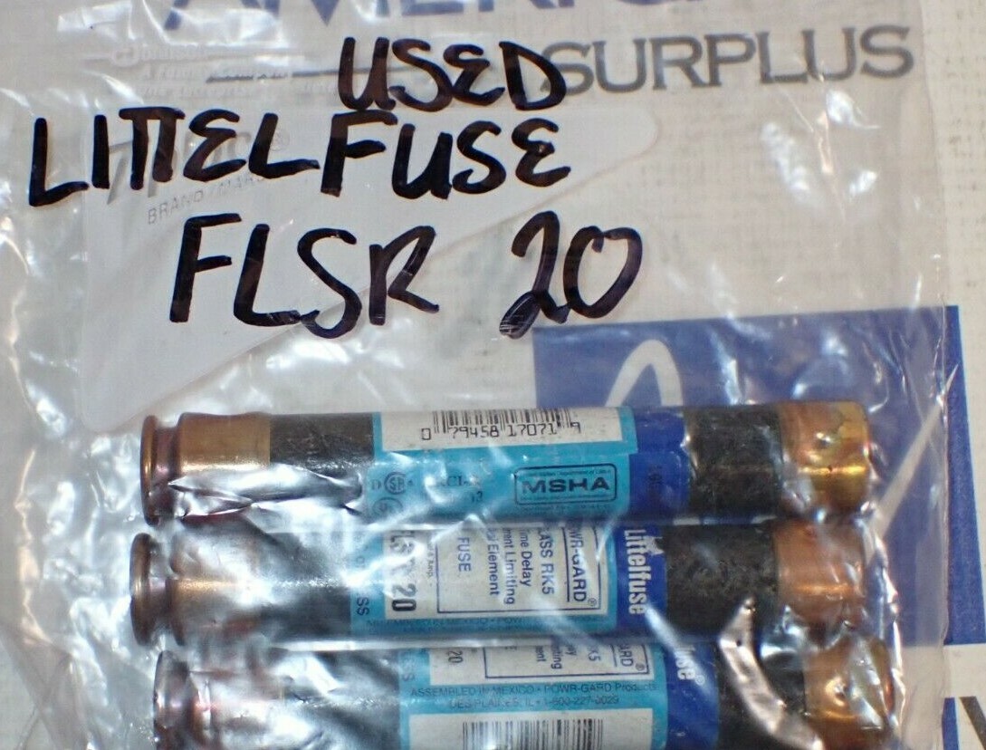 FLSR20 Littelfuse 20 amp Class RK5 600 volt Time Delay Fuse LOT OF 3 ...