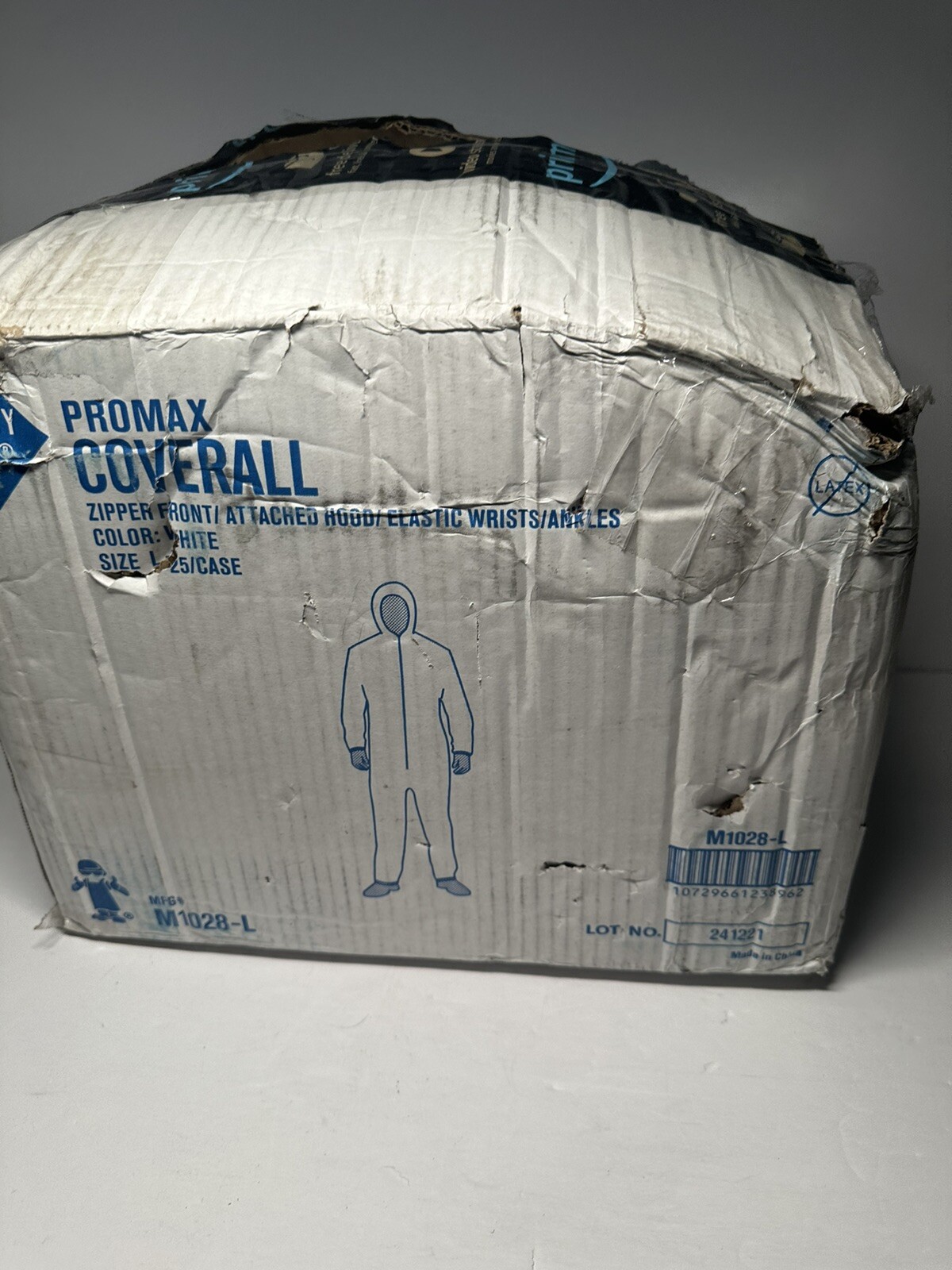 PROMAX Disposable Coveralls Zip Front w/ Hood (Large) 25 Piece Damage ...