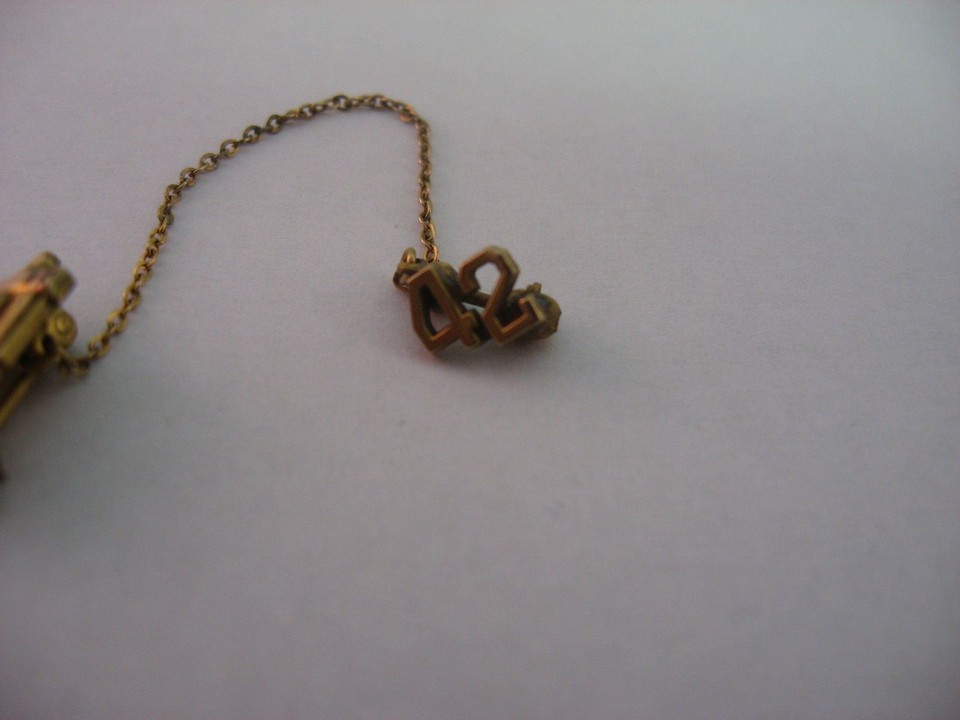 Rare Vintage 1942 E "E" HS High School Pin 10KGF Chain Design ~ Quite ...