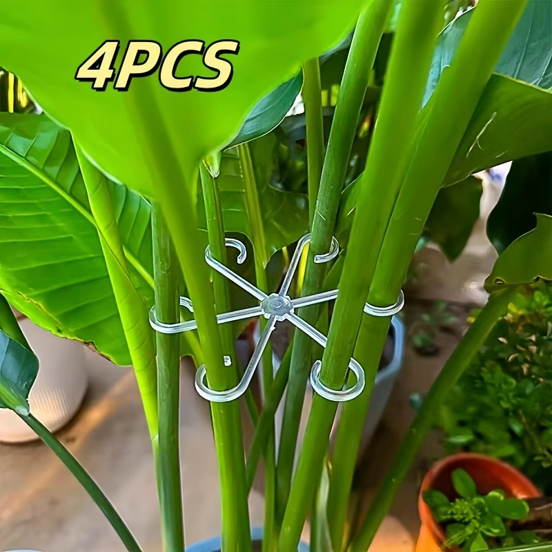 4Pcs Plant Anti-Toppling Support Pole Green Plant Fixator Flower ...