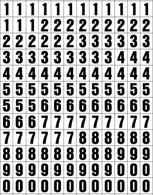 Stick on Vinyl Lettering, Numbers, Self Adhesive 3/4inch NUMBERS ONLY ...