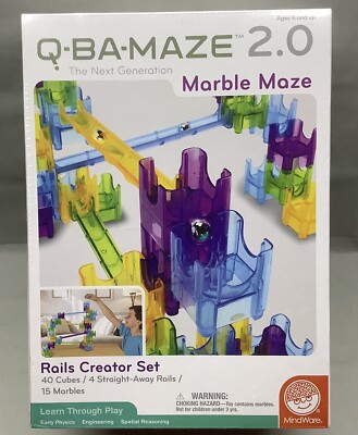 Mindware Q-BA-MAZE 2.0 Marble Rails Creator Set- U-Build Physics ...