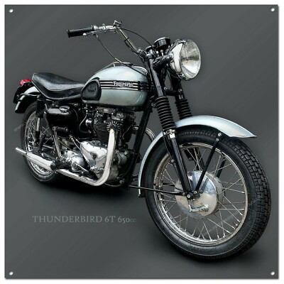 THUNDERBIRD 6T 650cc MOTORCYCLE FINE ART METAL SIGN - 12" X 12 ...