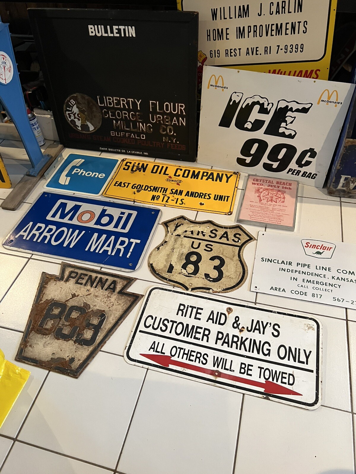 US HIGHWAY ROUTE SIGN US 183 KANSAS VINTAGE ORIGINAL SHIELD gas oil ...