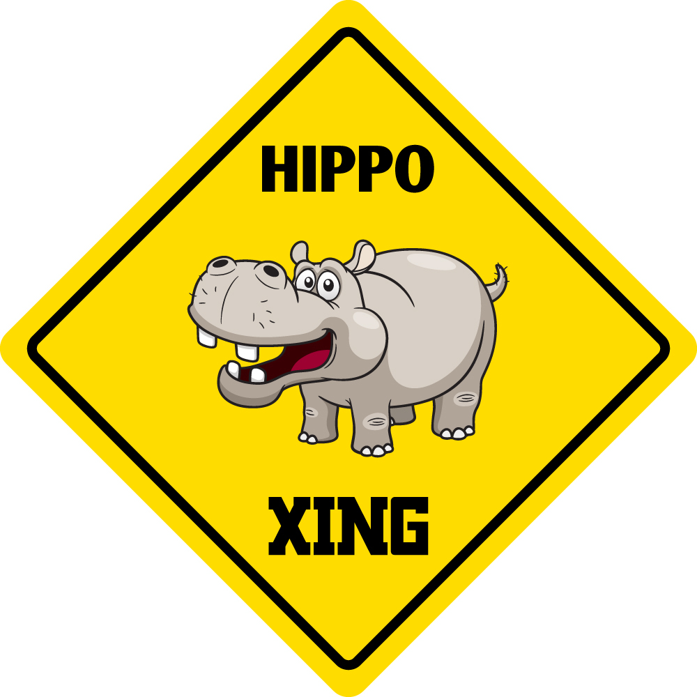 *Aluminum* Hippo Crossing Funny Metal Novelty Sign 12"x12" | eBay