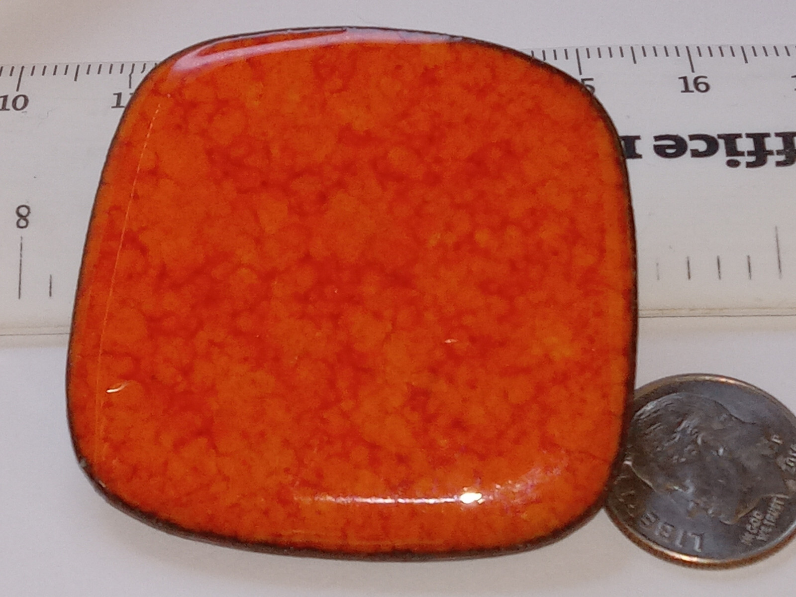 VINTAGE BRONSTED DENMARK MODERNIST ORANGE, POTTERY PIN 1 3/4" | eBay
