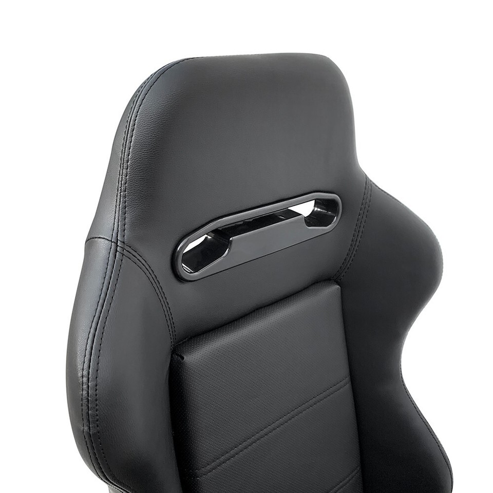 2 X TANAKA PERFORATED PVC LEATHER RACING SEATS RECLINABLE + SLIDERS FOR ...