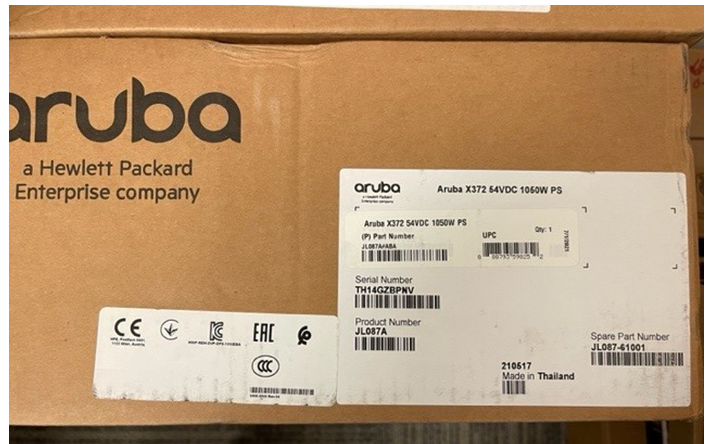 HPE Aruba X372 54VDC 1050W Power Supply (JL087A) 888793598252| eBay