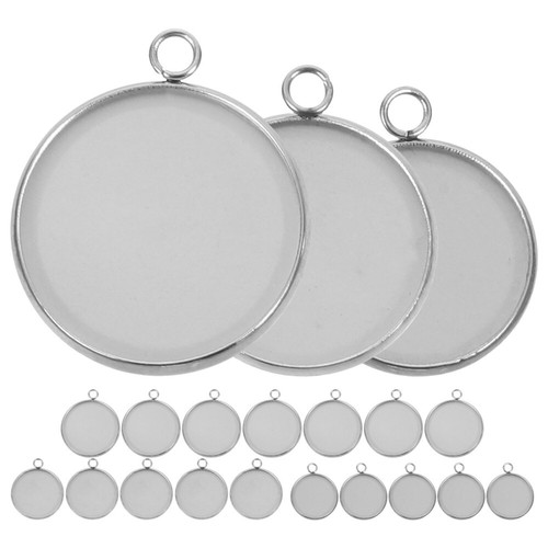 60pcs DIY Pendant Trays Bezel Pendant Trays Blanks Pendant Jewelry ...