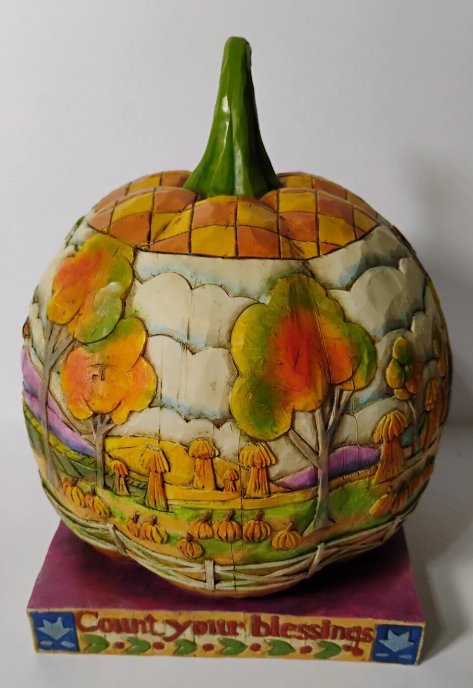 Heartwood Creek by JIM SHORE Fall Pumpkin "COUNT YOUR BLESSINGS" # ...