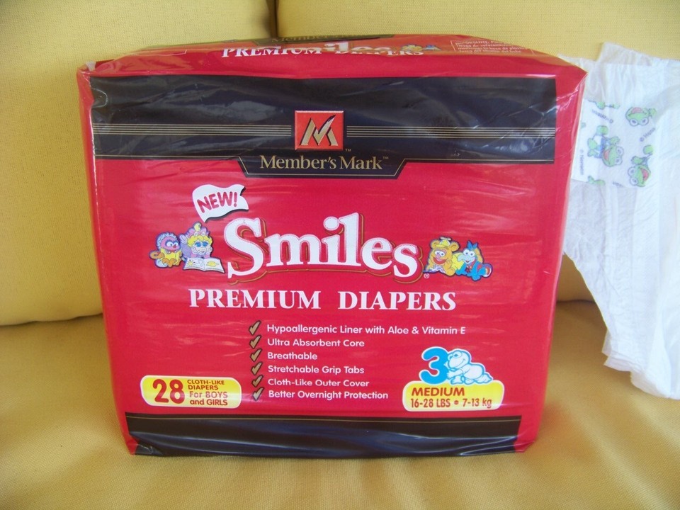 NEW RARE VINTAGE JIM HENSON MUPPET BABIES SEALED PACKAGE 28 DIAPERS M ...