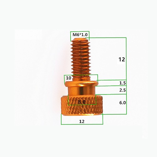 M6 Knurled Thumb Screws Aluminum Alloy Flat Head With Steps Mesh Hand ...