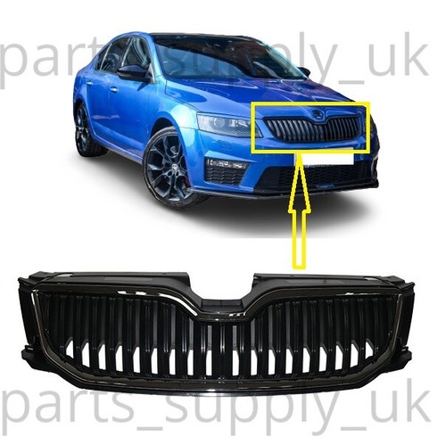 FOR SKODA OCTAVIA (5E) 13-17 NEW FRONT BUMPER UPPER GRILL WITH BLACK ...