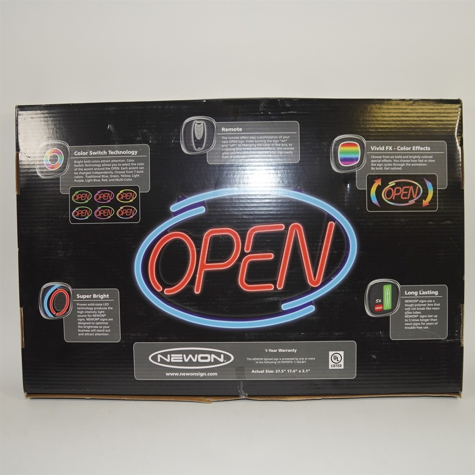 Newon BOLD LED Multi-color Business OPEN Sign with Remote 6114 ...