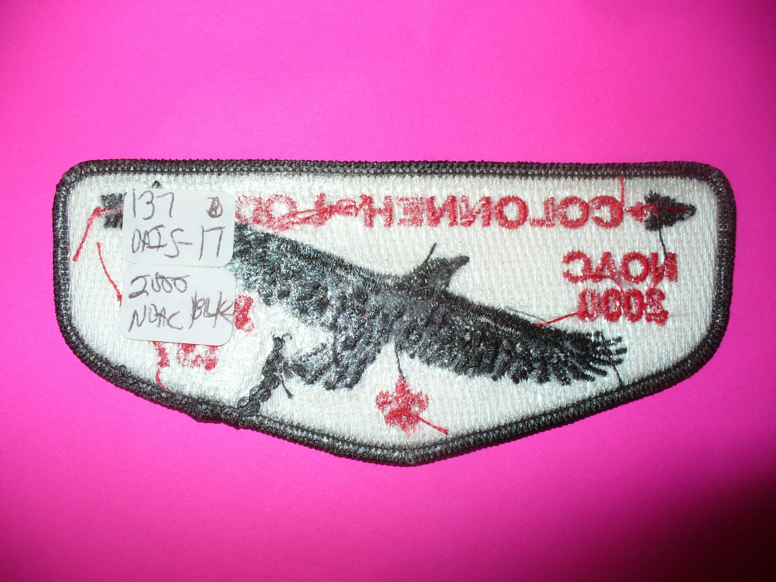 OA Colonneh 137,S17,2000 NOAC Flying Raven Flap,BLK,Sam Houston Council ...