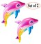 Large 36" Pink Rainbow Colorful Dolphin Inflatable Pool Toy (Set of 2 ...