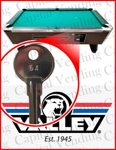 54 Valley pool table key -coin operated version for factory stock lock ...