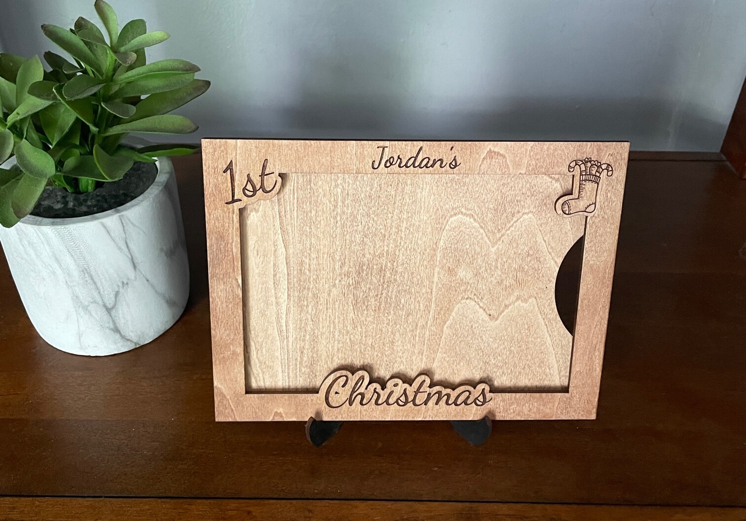5x7 Personalized Christmas Wood Picture Frame Baby's First Christmas ...