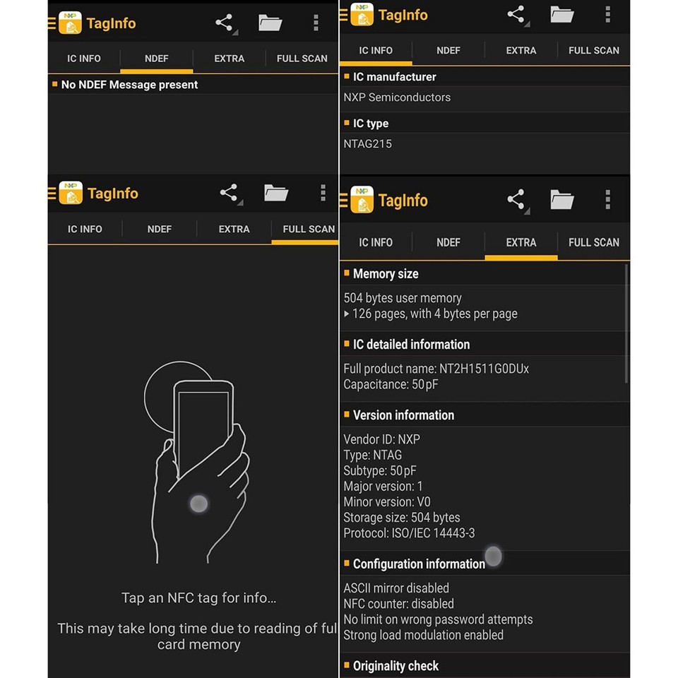 30PCS NFC Tags Android NFC Tags Black Ntag215 Stickers Writable NFC Tag ...