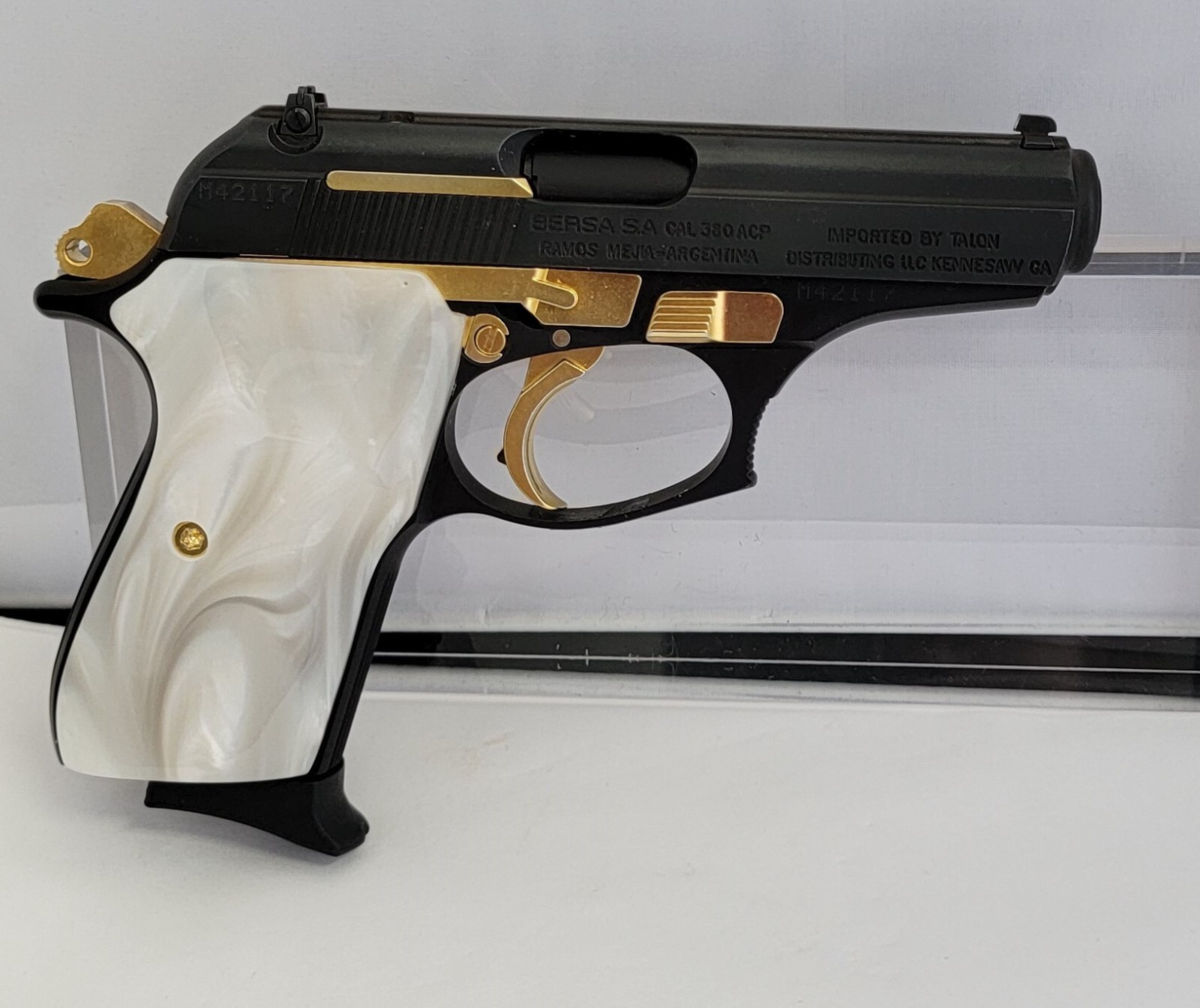 Bersa Thunder Firestorm 22 380 Pistol Grips White Pearl Acrylic NEW ...