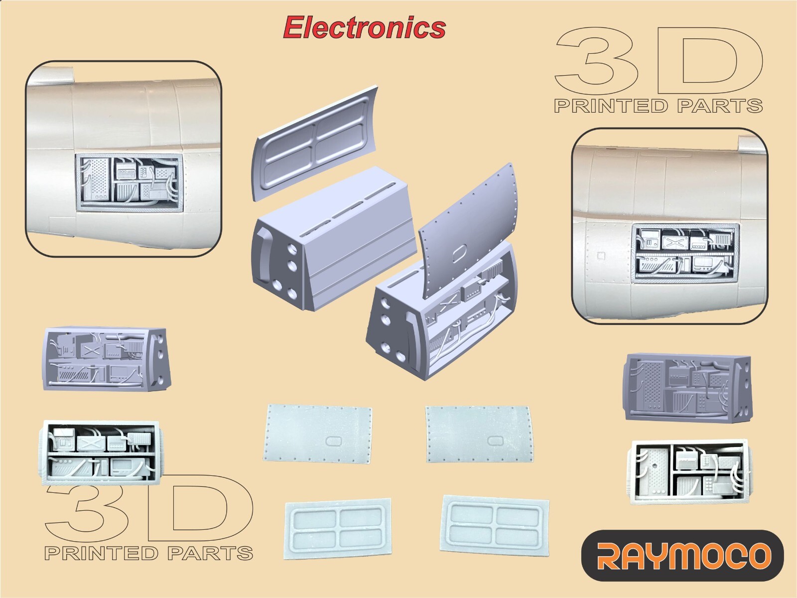 RAYMOCO R48.135.00 1/48 SEA Harrier FA2 Engine, Nozzles, Electronics ...