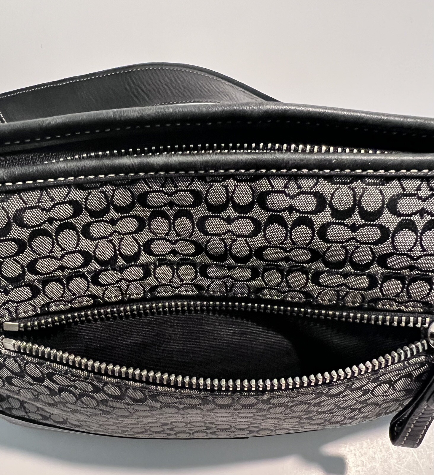 Coach, Black and Gray Signature Canvas and leather w … - Gem