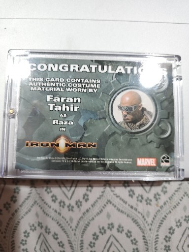 IRON MAN MOVIE COSTUME INSERT CARD FARAN TAHIR AS RAZA OLIVE JACKET ...
