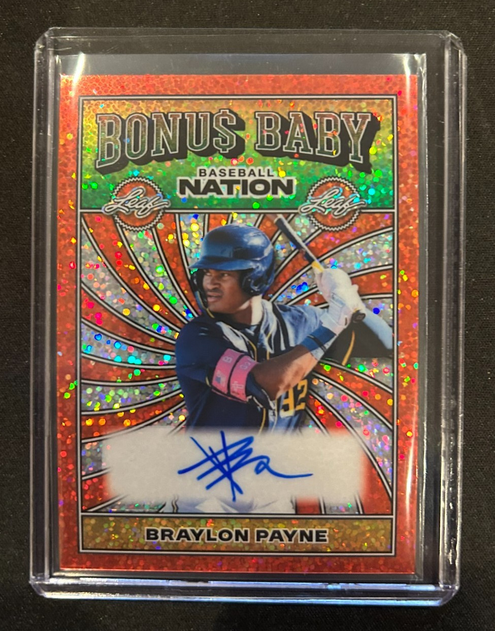 Braylon Payne 2025 Leaf Baseball Nation #BB-3 Bonus Baby Base - Crystal ...