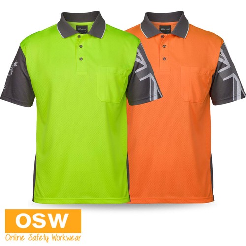 HI VIS Shorts Sleeves Southern Cross Polo Breathability Classic Fit ...