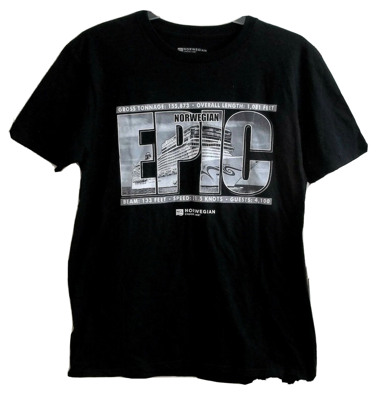 Norwegian Cruise Line Epic T-Shirt Adult L Large with Ship's Facts NCL ...