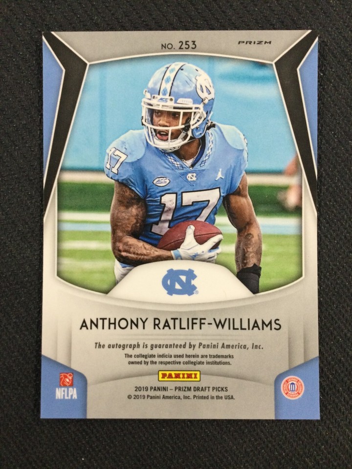 2019 Panini Prizm Draft Picks Anthony Ratliff-Williams Rookie Auto ...