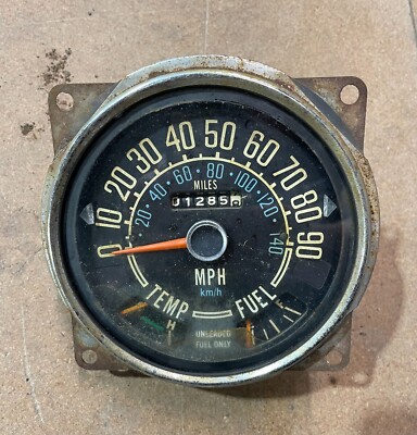 Jeep CJ 90 mph Speedometer Fuel Temperature Gauges Rat Rod Hot Rod | eBay