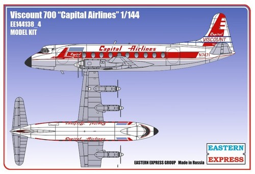 Eastern Express 1/144 Vickers Viscount Type 700 Capital Airlines Model ...