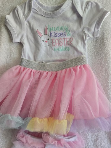 Baby Essentials Girl 6 Mo Cotton Blend Bunny Kisses Easter Outfit NWT 4 ...