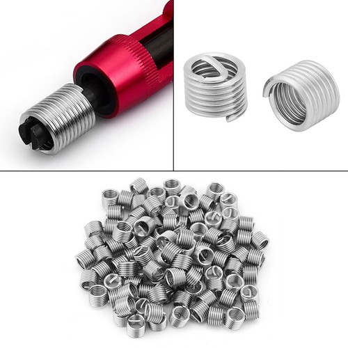 100Pcs 304 Stainless Steel Screw Wire Sleeve Thread Repairs M6x1.0x1.5D ...