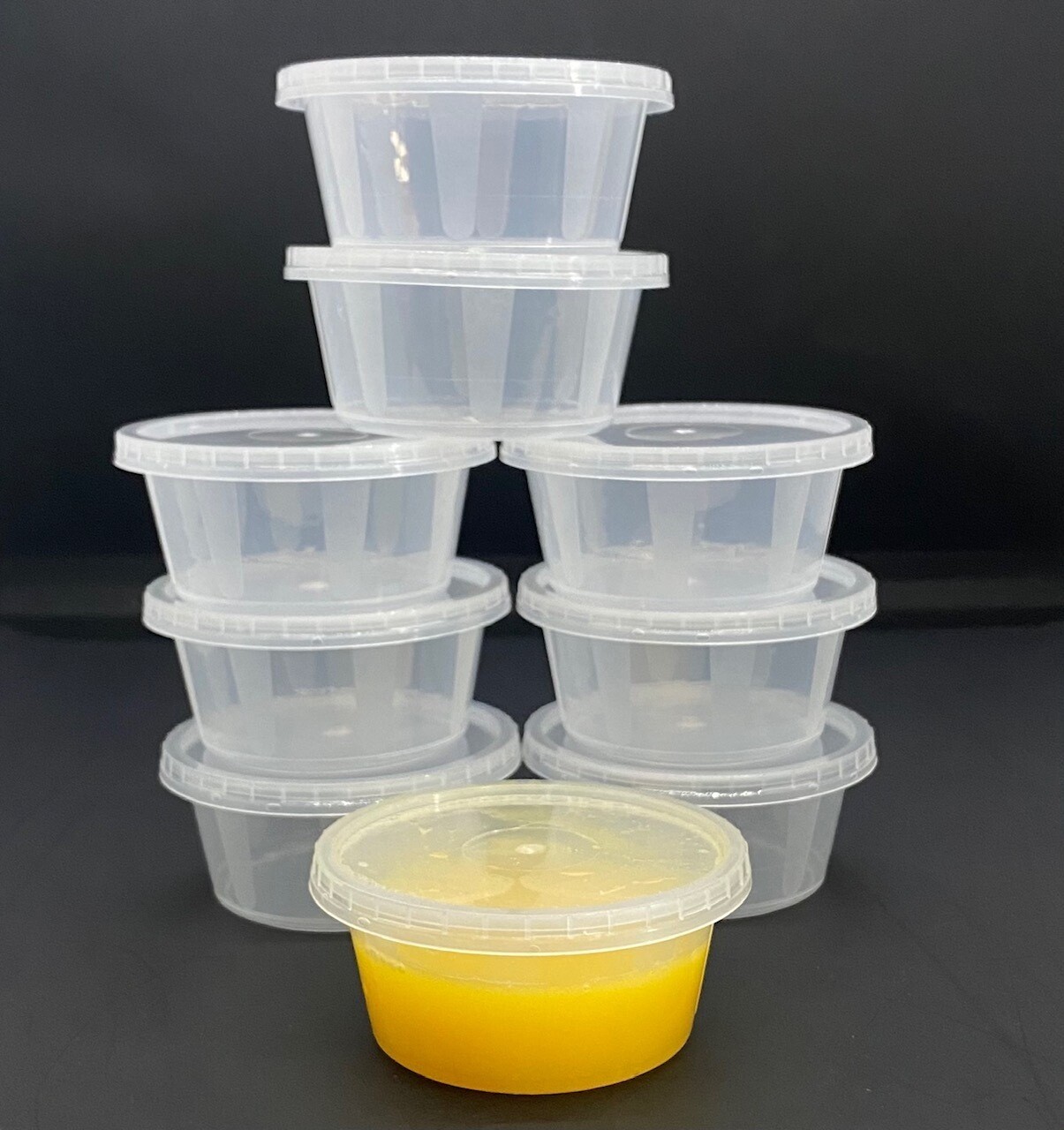 Round Food Containers Plastic Clear Storage Tubs Pots Sauce 1oz 2oz 3oz ...