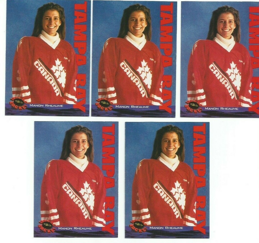 FIVE (5) MANON RHEAUME (Tampa Bay) 1994-95 CLASSIC HOCKEY PRE-ROOKIE ...