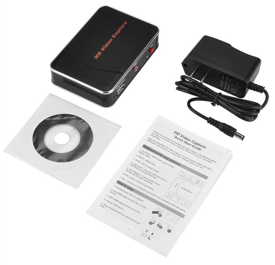 EzCap 1080P HDMI Game Capture HD Video Editing Xbox PS3/4 Wii Mic-in ...