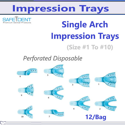 Dental Single Arch Impression Tray Upper Lower Small Large Medium ...